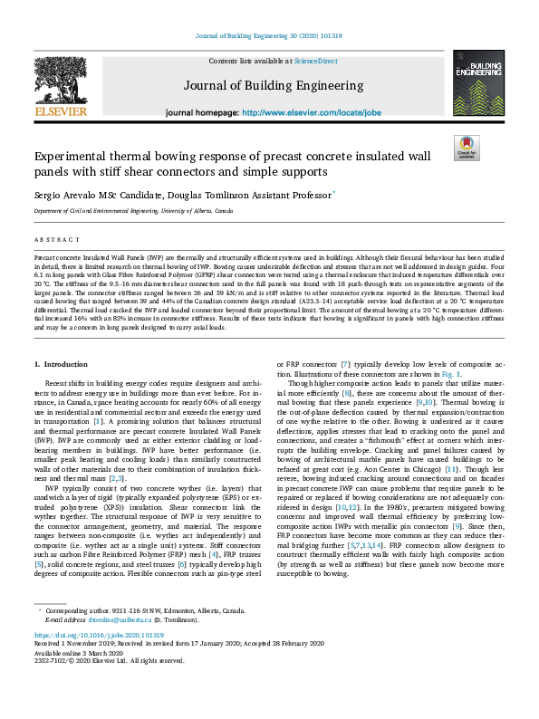 (PDF) Experimental thermal bowing response of precast concrete ...
