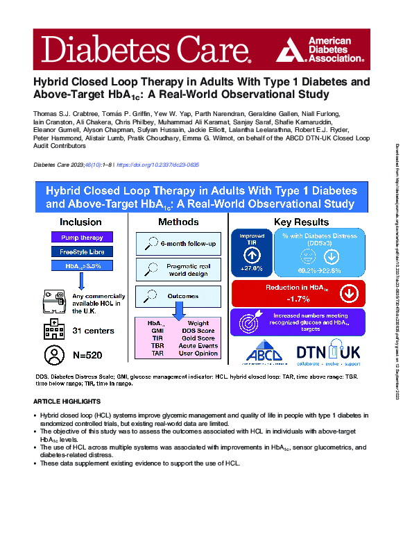 (PDF) Hybrid Closed Loop Therapy in Adults With Type 1 Diabetes and ...