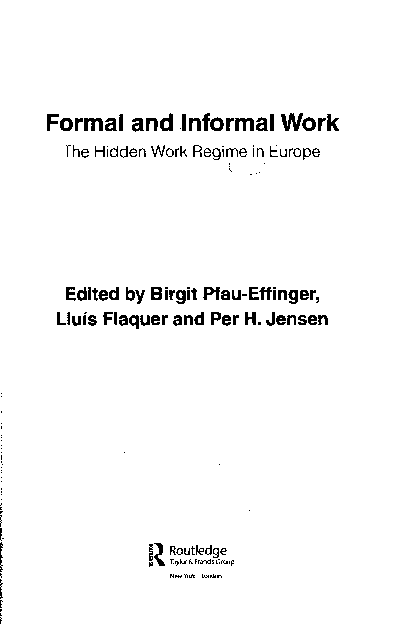 (PDF) Formal and Informal Work: The Hidden Work Regime in Europe