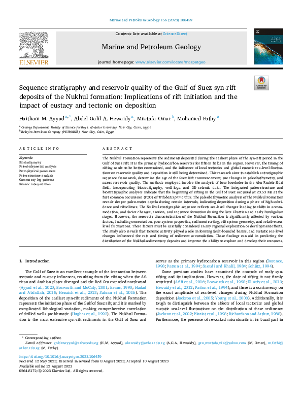 (PDF) Sequence stratigraphy and reservoir quality of the Gulf of Suez ...