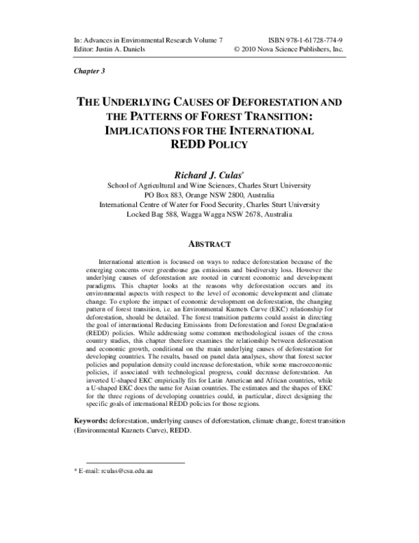 (PDF) The Underlying Causes of Deforestation and the Patterns of Forest ...