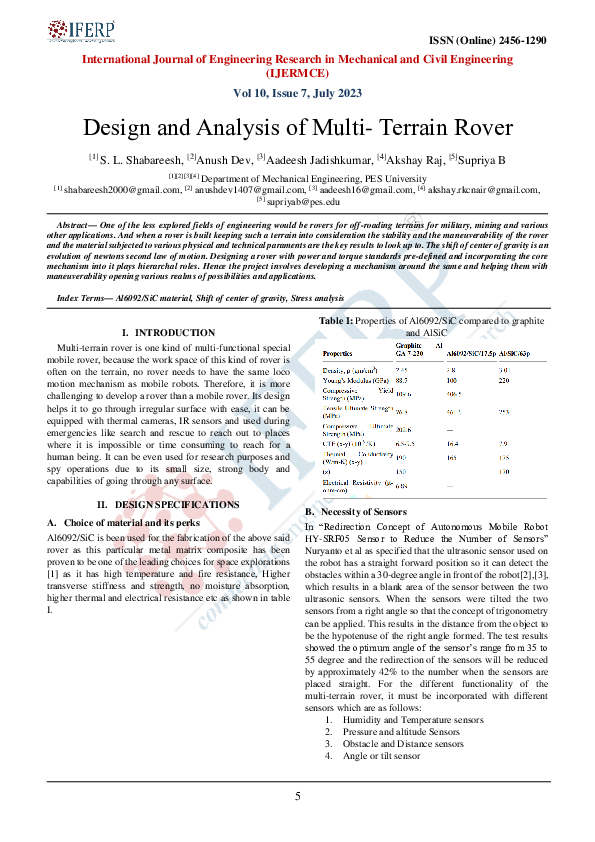 (PDF) Design and Analysis of Multi-Terrain Rover