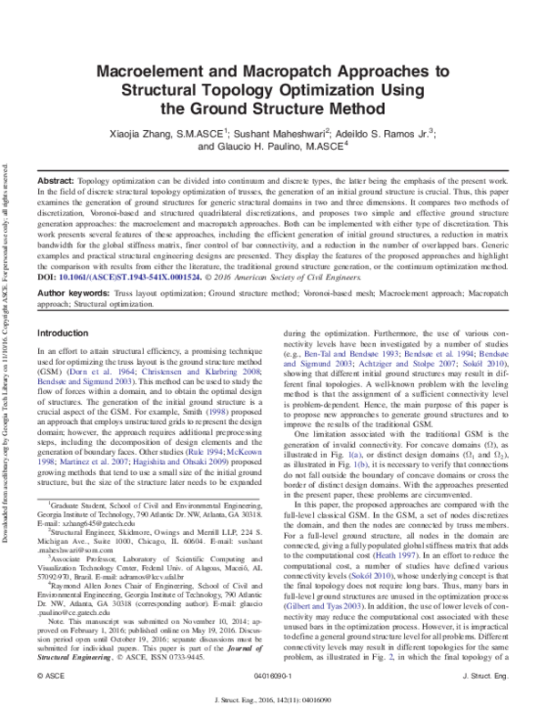 (PDF) Macroelement and Macropatch Approaches to Structural Topology Optimization Using the ...