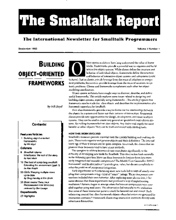 (PDF) Building object–oriented frameworks
