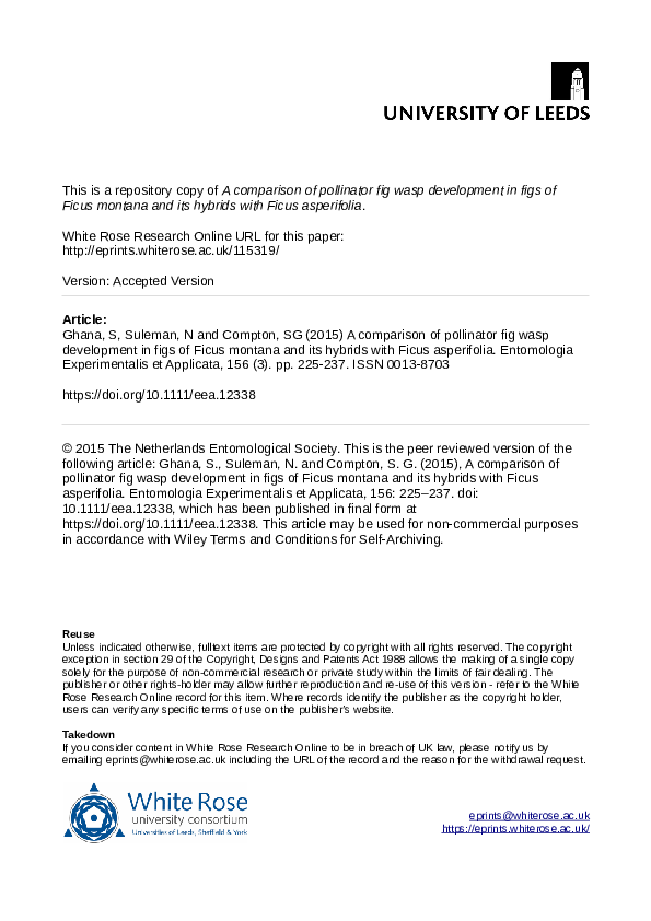 (PDF) A comparison of pollinator fig wasp development in figs ofFicus ...