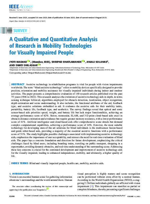 (PDF) Evaluating Mobility Tech for the Visually Impaired