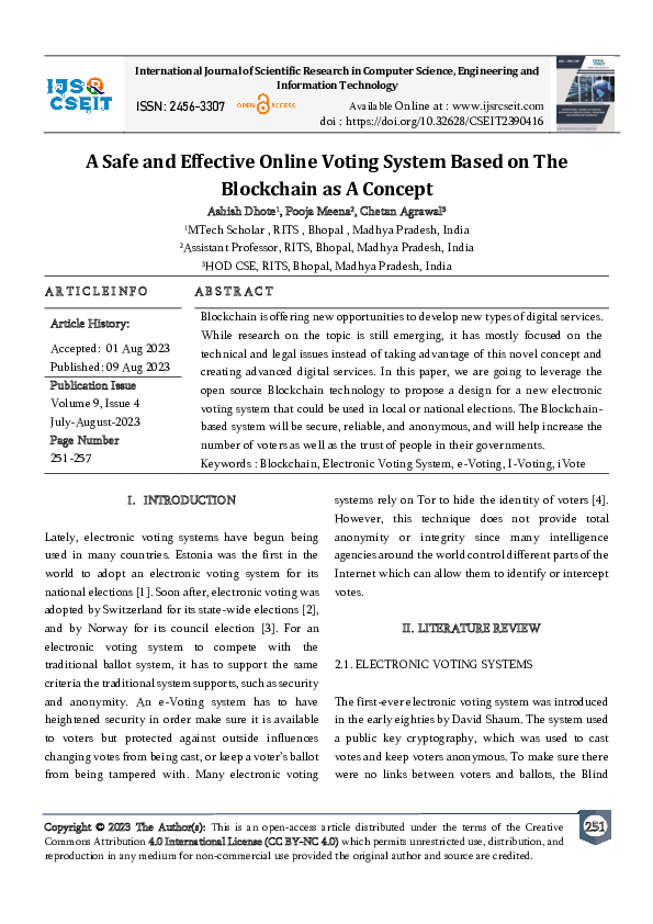 (PDF) A Safe and Effective Online Voting System Based on The Blockchain as A Concept