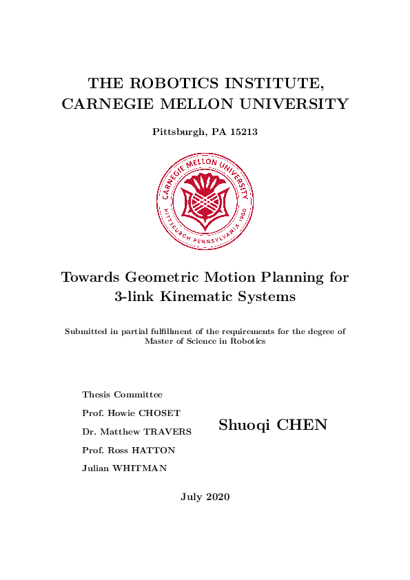(PDF) Towards Geometric Motion Planning for 3-link Kinematic Systems ...