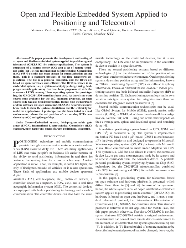 (PDF) Open and Flexible Embedded System Applied to Positioning and ...
