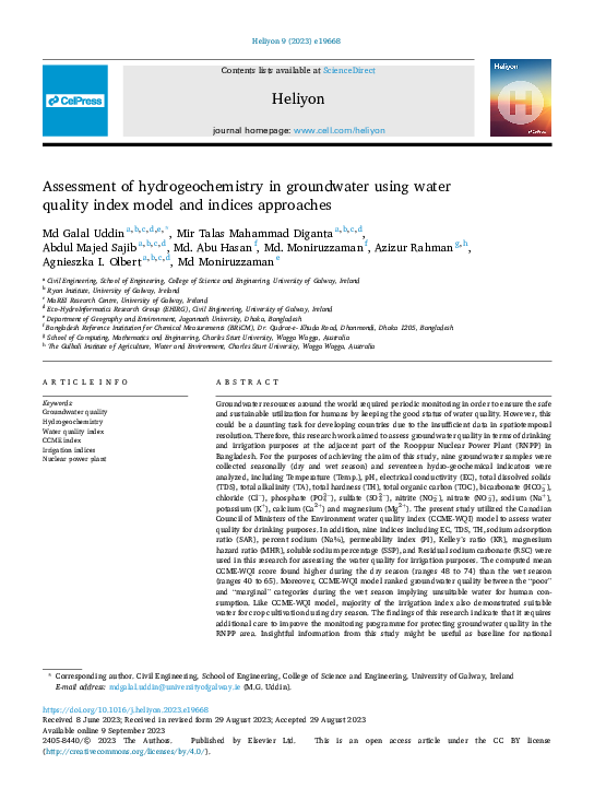 (PDF) Assessment of hydrogeochemistry in groundwater using water ...