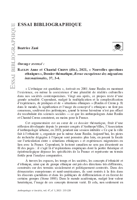(PDF) ESSAI BIBLIOGRAPHIQUE