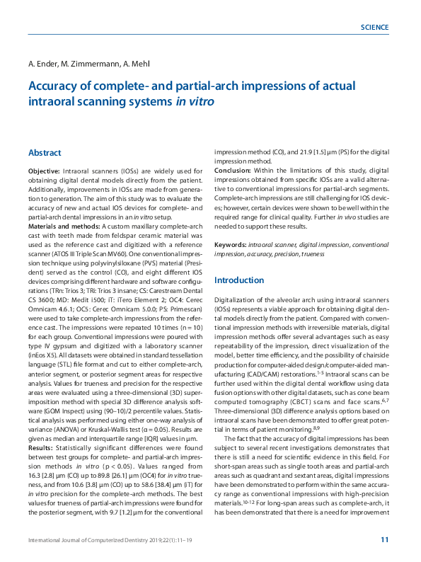 (PDF) Accuracy of complete- and partial-arch impressions of actual ...