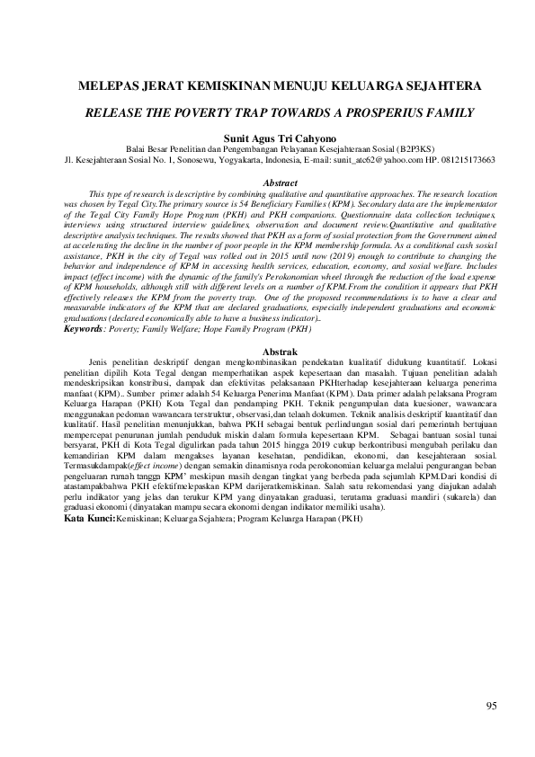 (PDF) Melepas Jerat Kemiskinan Menuju Keluarga Sejahtera