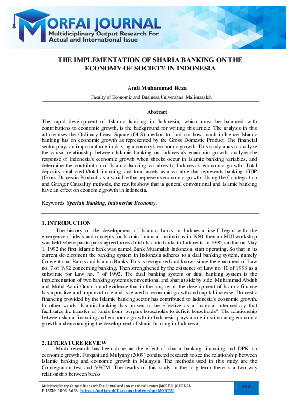 (PDF) The Implementation of Sharia Banking on the Economy of Society in ...