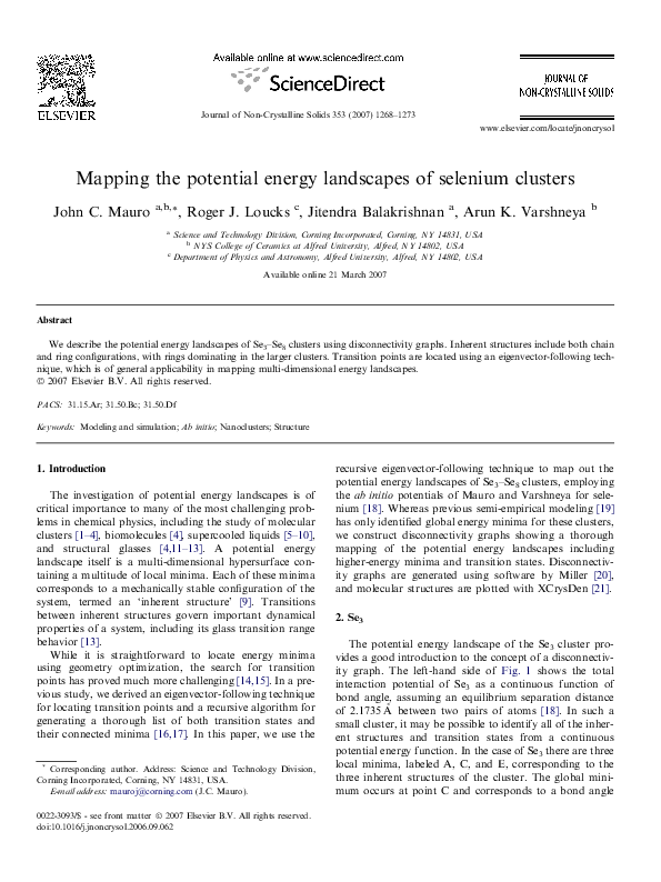 (PDF) Mapping the potential energy landscapes of selenium clusters ...