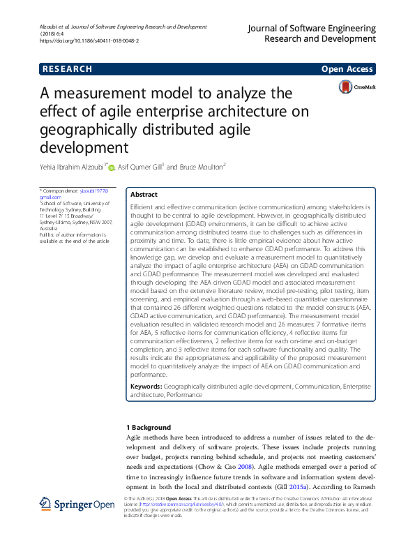 (PDF) A measurement model to analyze the effect of agile enterprise architecture on ...