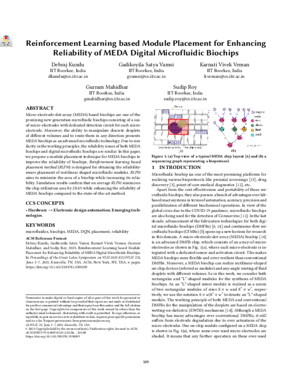 (PDF) Reinforcement Learning based Module Placement for Enhancing Reliability of MEDA Digital ...