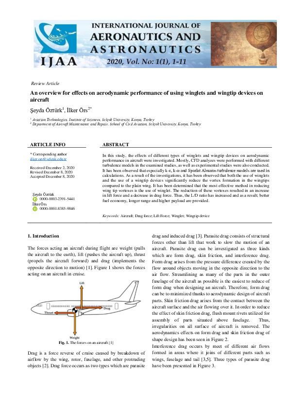 (PDF) An overview for effects on aerodynamic performance of using winglets and wingtip devices ...