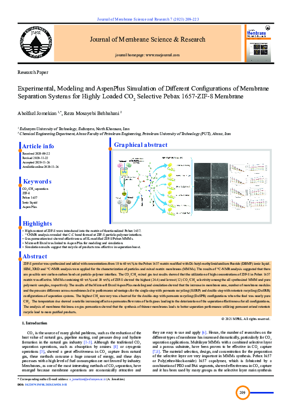 (PDF) Experimental, modeling and Aspen Plus simulation of different ...
