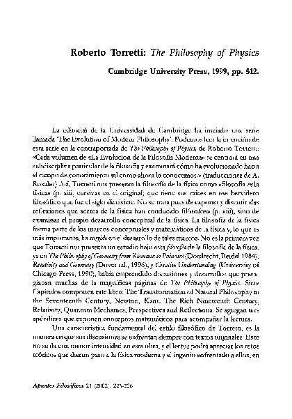 (PDF) Roberto Torretti: The Philosophy of Physics