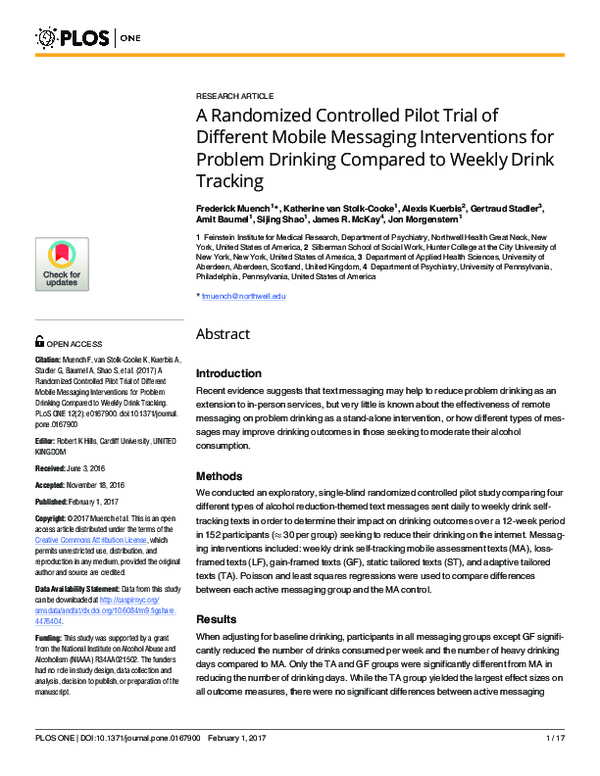 Pdf A Randomized Controlled Pilot Trial Of Different Mobile Messaging