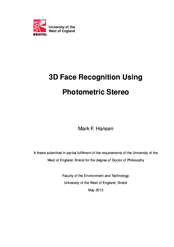 Pdf 3d Face Recognition Using Photometric Stereo Mark Hansen