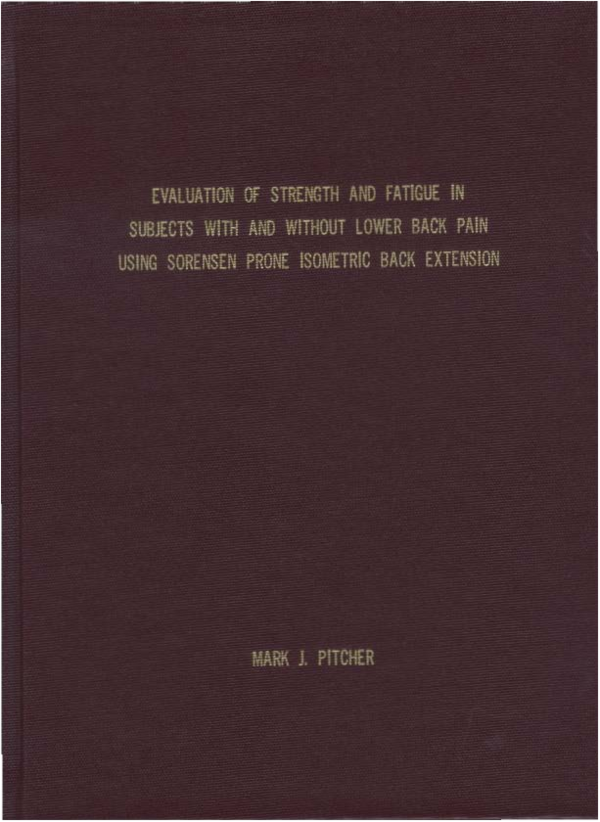 (PDF) Evaluation of strength and fatigue in subjects with and without ...