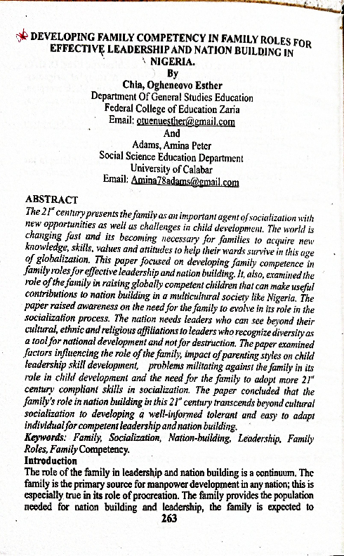 (PDF) Developing Family Competency in Family Roles for Effective ...