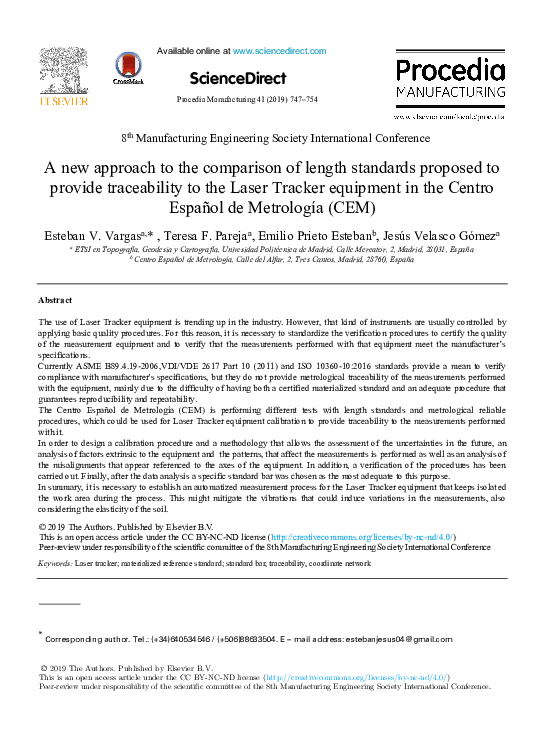 (PDF) A new approach to the comparison of length standards proposed to provide traceability to ...