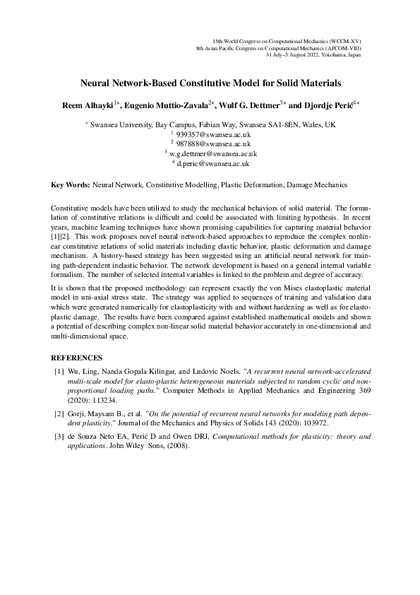 (PDF) Neural Network-Based Constitutive Model for Solid Materials (PDF) Neural Network-Based Constitutive Model for Solid Materials