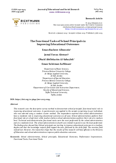 (PDF) The Functional Tasks of School Principals in Improving ...