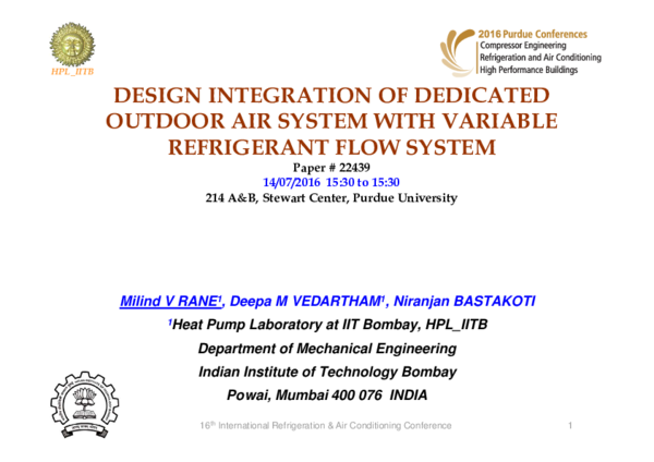 (PDF) Design Integration of Dedicated Outdoor Air System with Variable Refrigerant Flow System