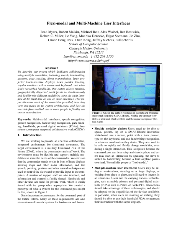 (PDF) Flexi-modal and multi-machine user interfaces | Matthias Denecke - Academia.edu