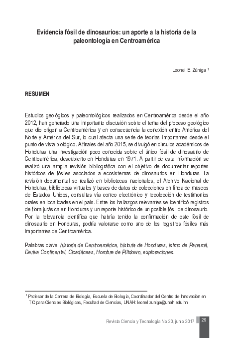 (PDF) Evidencia fósil de dinosaurios: un aporte a la historia de la ...