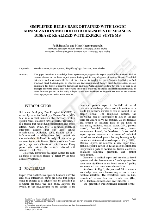 (PDF) Simplified Rules Base Obtained with Logic Minimization Method for ...