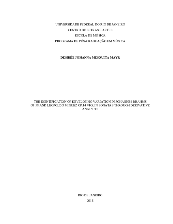 (PDF) The identification of developing variation in Johannes Brahms Op ...