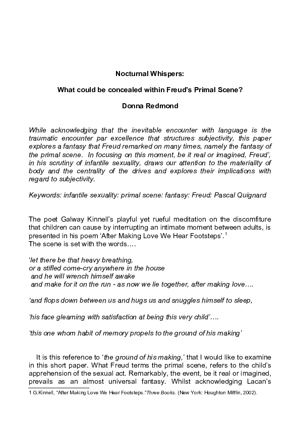 (DOC) Nocturnal Whispers: What could be concealed within Freud's Primal ...