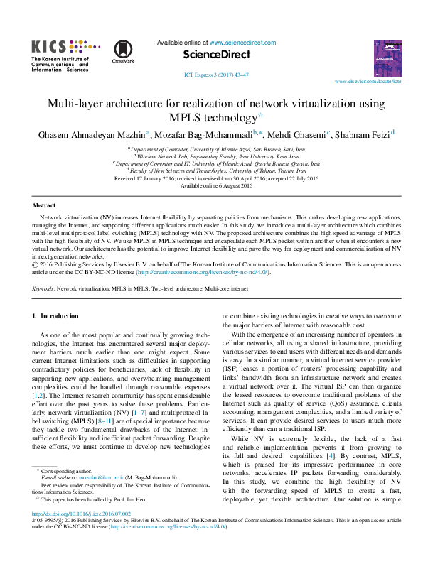(PDF) Multi-layer architecture for realization of network virtualization using MPLS technology ...