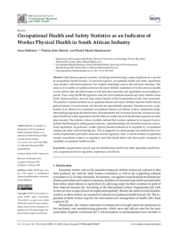 (PDF) Occupational Health and Safety Statistics as an Indicator of ...