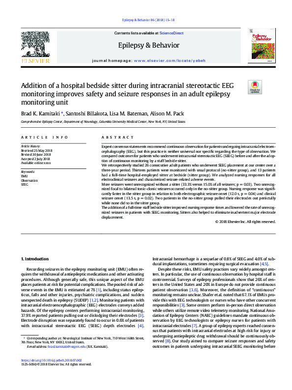 (PDF) Addition of a hospital bedside sitter during intracranial ...