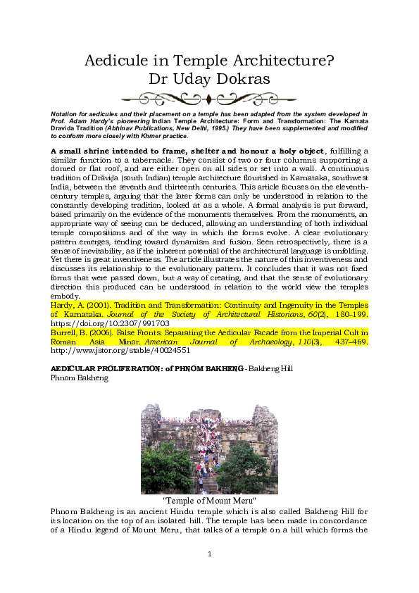 (DOC) Aedicule in Temple Architecture