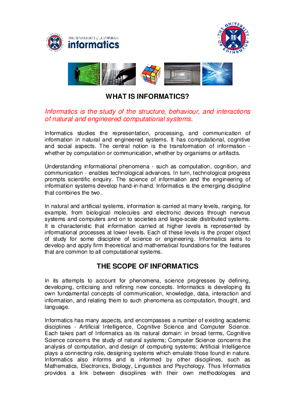 (PDF) WHAT IS INFORMATICS