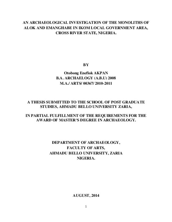 (PDF) AN ARCHAEOLOGICAL INVESTIGATION OF THE MONOLITHS OF ALOK AND ...