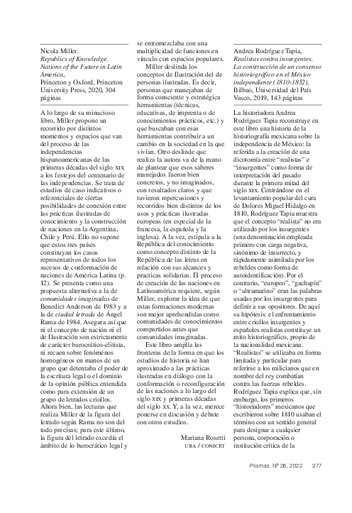(PDF) Reseña, Andrea Rodríguez Tapia, Realistas contra insurgentes. La ...
