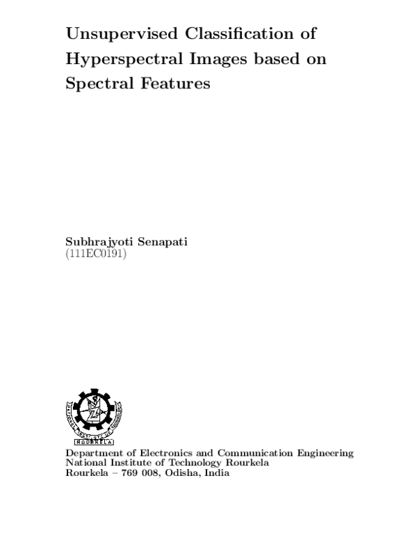 Pdf Unsupervised Classification Of Hyperspectral Image Data Using Fuzzy Approaches That
