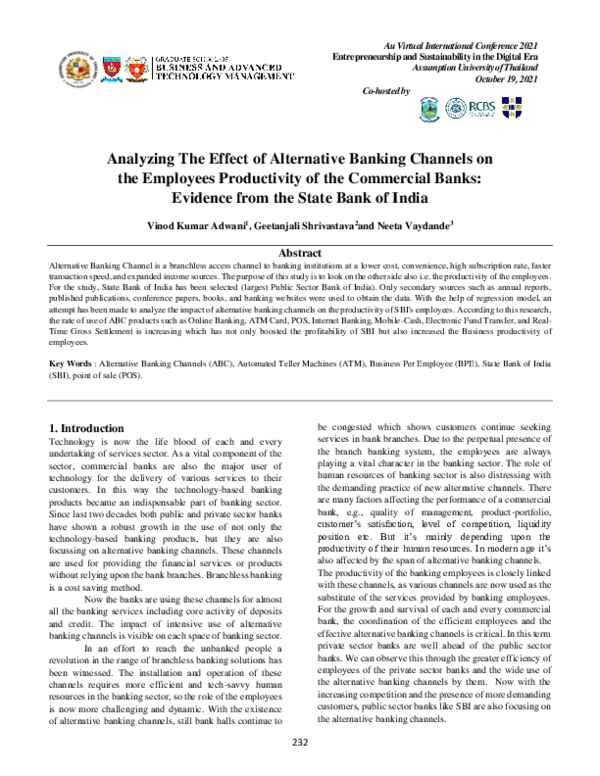 (PDF) Analyzing The Effect of Alternative Banking Channels on the ...