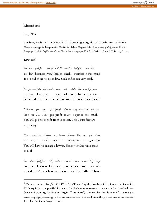 (PDF) Chinese Pidgin English