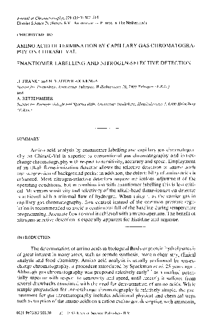 (PDF) Amino acid determination by capillary gas chromatography on ...