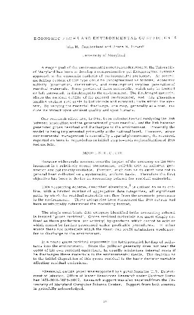 (PDF) Economic Flows and Environmental Coefficients
