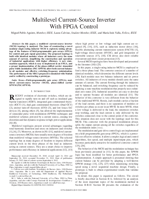 (PDF) Multilevel Current-Source Inverter With FPGA Control
